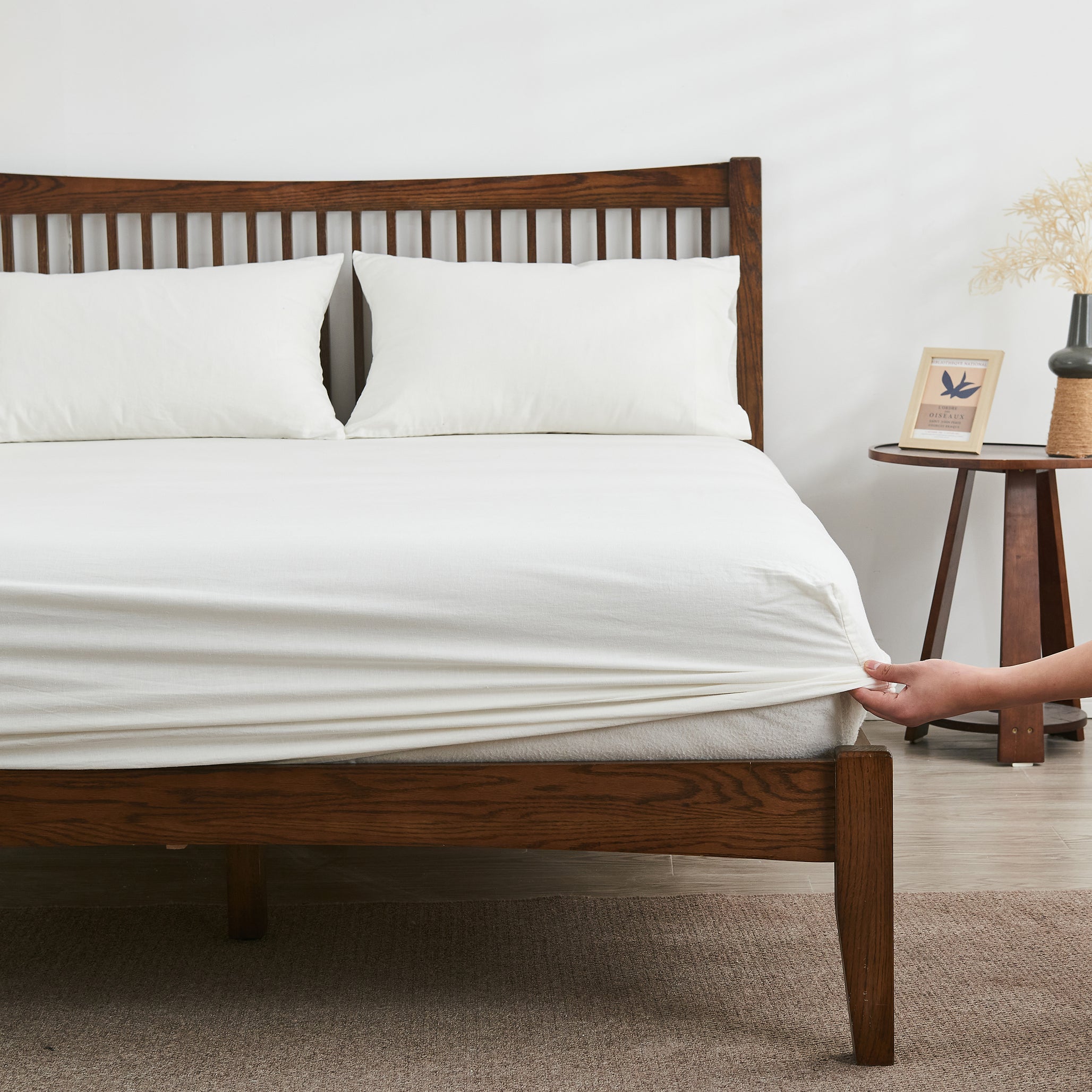 55% Linen + 45% Cotton Blend Fitted Sheet – Simple&Opulence