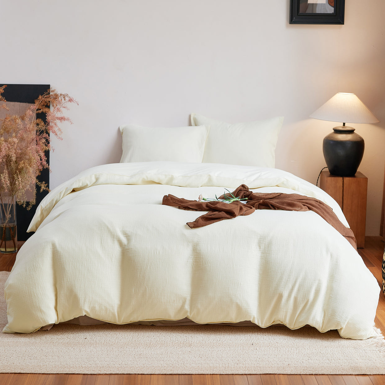Cotton Duvet Cover Set - Dyed Jacquard Phyllotaxis Size Chart – Simple ...