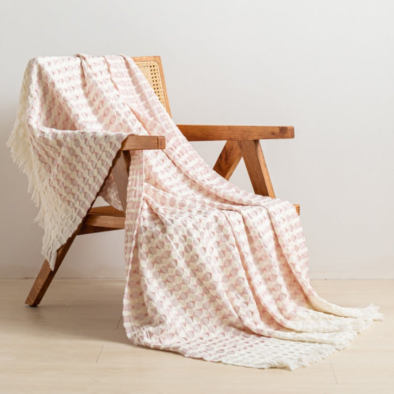 Cotton Throw Blanket-Jacquard Woven Blanket – Simple&Opulence