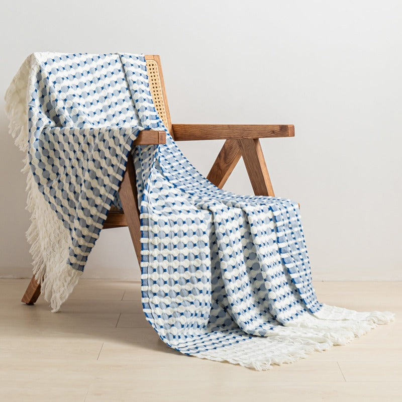 Cotton Throw Blanket-Jacquard Woven Blanket – Simple&Opulence