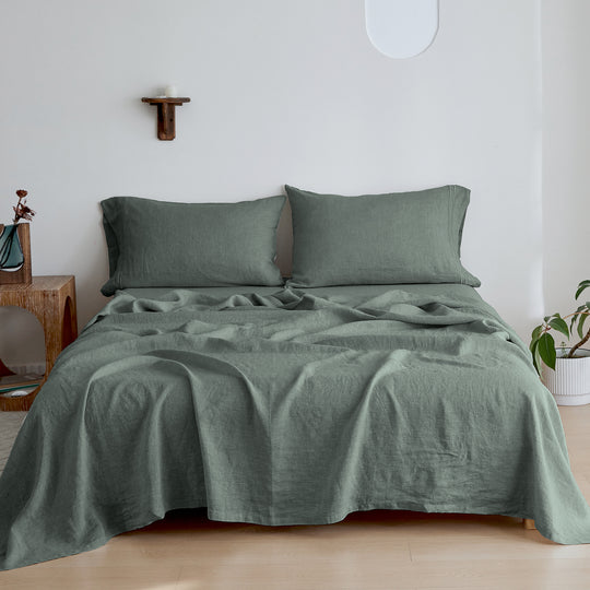 55% Linen + 45% Cotton Blend Fitted Sheet – Simple&Opulence