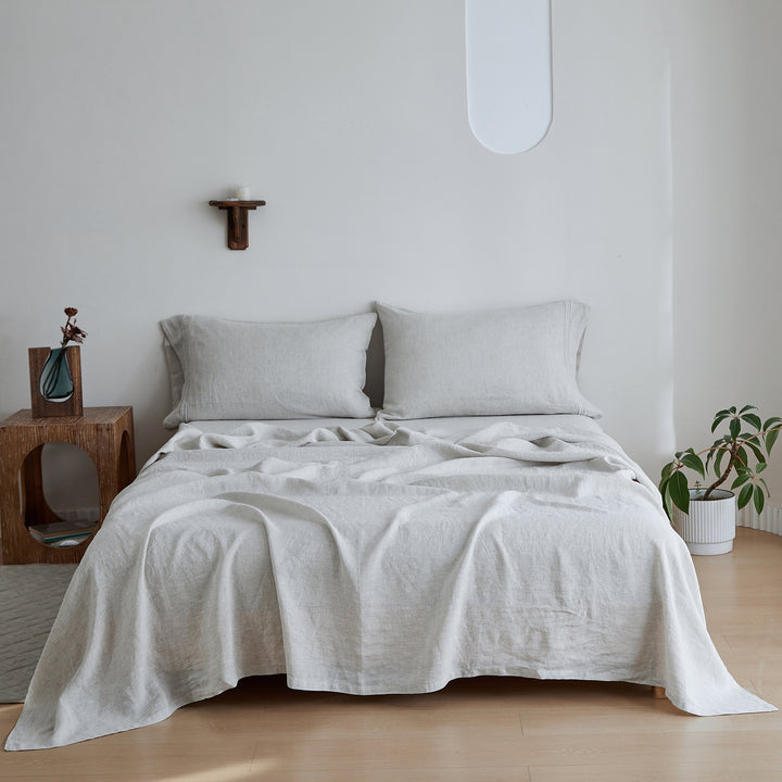 55% Linen + 45% Cotton Blend Fitted Sheet – Simple&Opulence