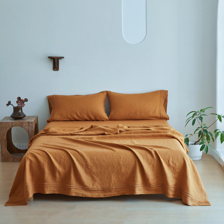 55% Linen + 45% Cotton Blend Fitted Sheet – Simple&Opulence