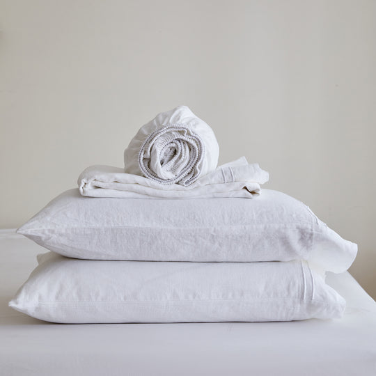 55% Linen + 45% Cotton Blend Fitted Sheet – Simple&Opulence