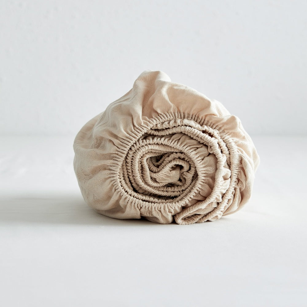 55% Linen + 45% Cotton Blend Fitted Sheet – Simple&Opulence