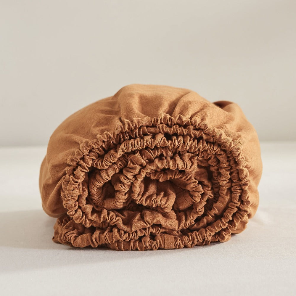 55% Linen + 45% Cotton Blend Fitted Sheet – Simple&Opulence