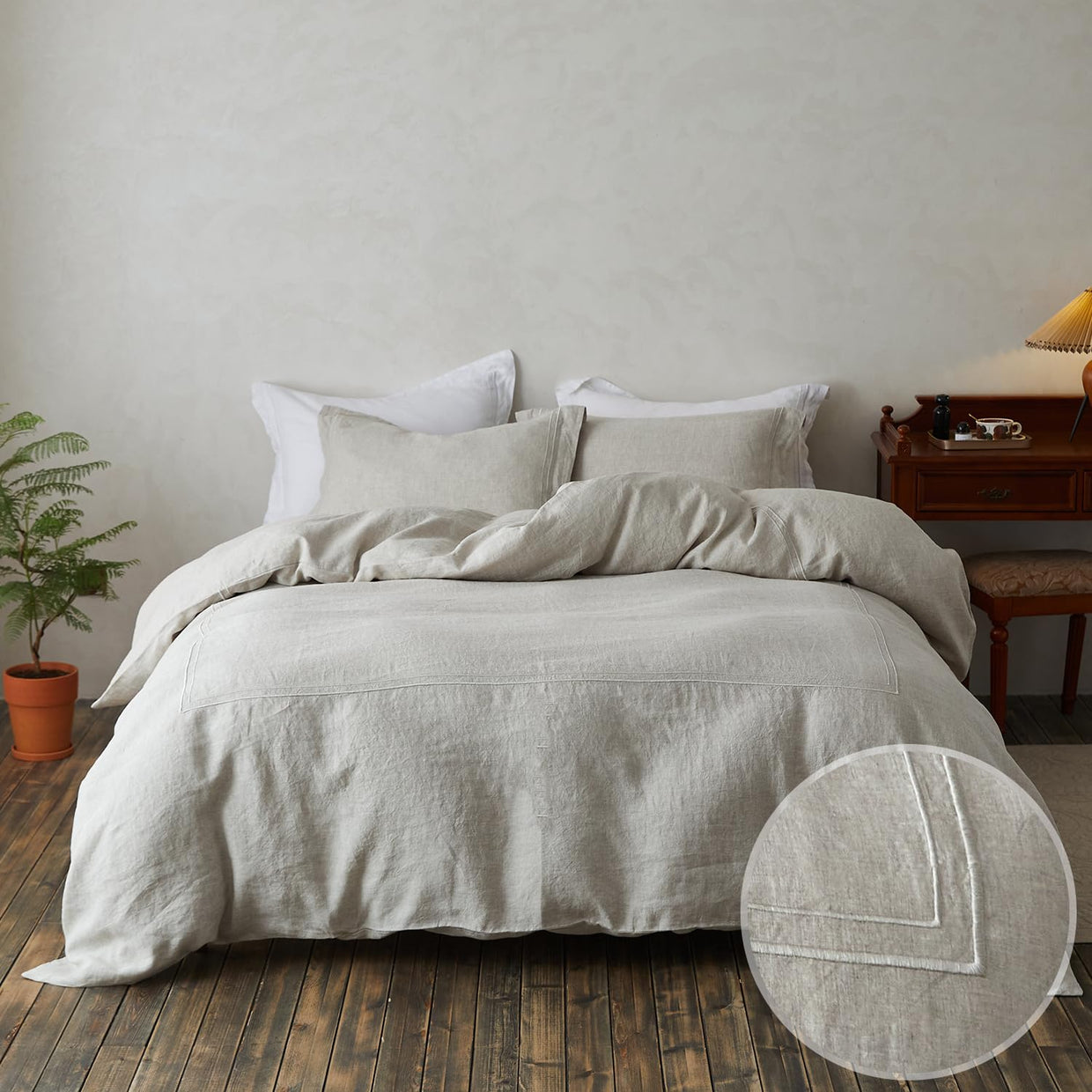 55% Linen + 45% Cotton Blend Fitted Sheet – Simple&Opulence