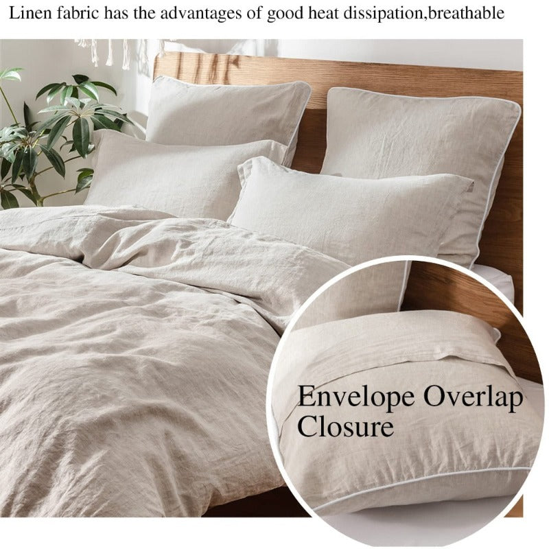 Linen Euro Shams - White Trims – Simple&Opulence