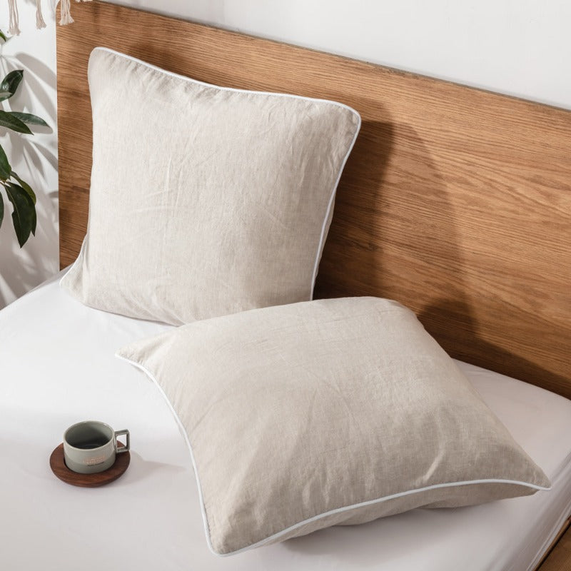 Linen Euro Shams - White Trims – Simple&Opulence
